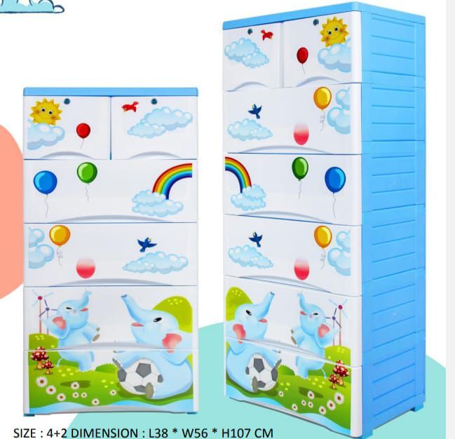 Prince Toys present Thickened Fiber Plastic Cartoon Chest of Drawers ...