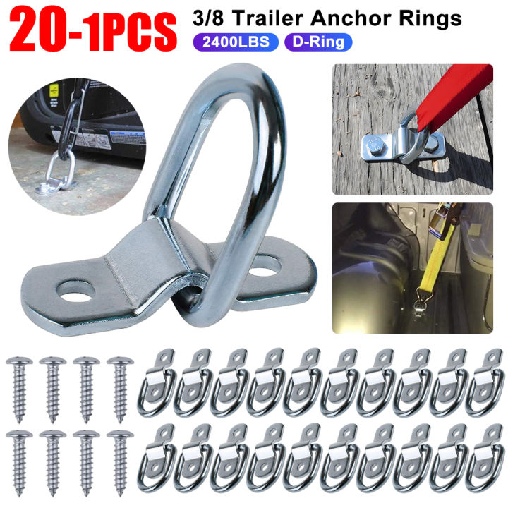 3/8 Truck Bed Anchors 2400LBS Surface Floor Mount Tie Down Ring Goods ...