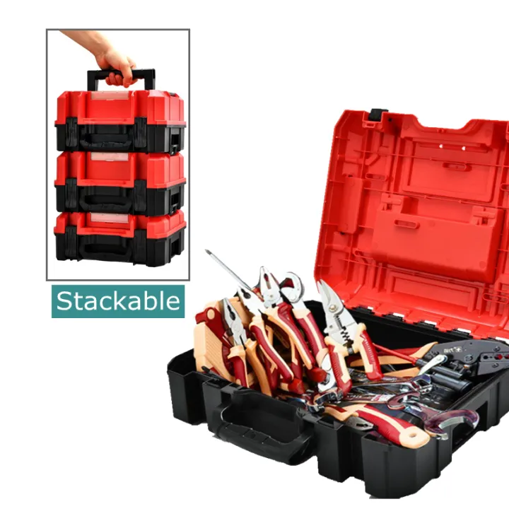 Stackable Tool Box Portable Hardware Storage Box Heavy Duty Tools Case ...