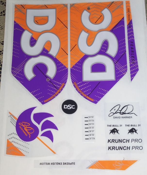 New 3D 2024 DSC David Miller lEdition Cricket Bat sticker Professional ...