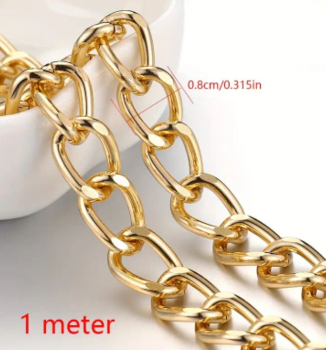 1 mtr/2 mtr/ Bag Chain Straps Loose 1-2-meter Golden Silver Aluminum ...