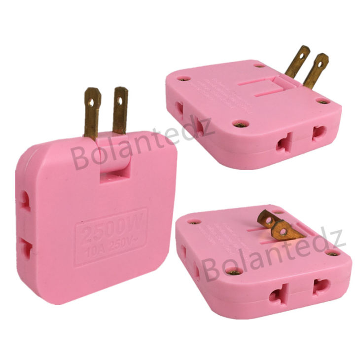 2-Prong Polarized 3 In 1 Rotatable Extension Plug US NEMA 1-15P ...