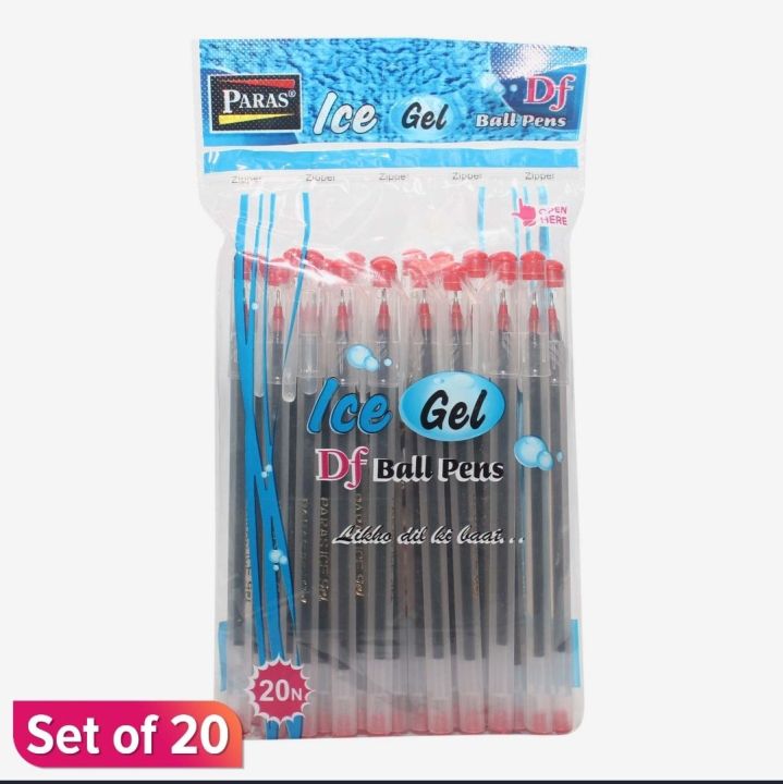 Ice DF Gel Ball Pens Red 20 Pcs | Daraz.com.np