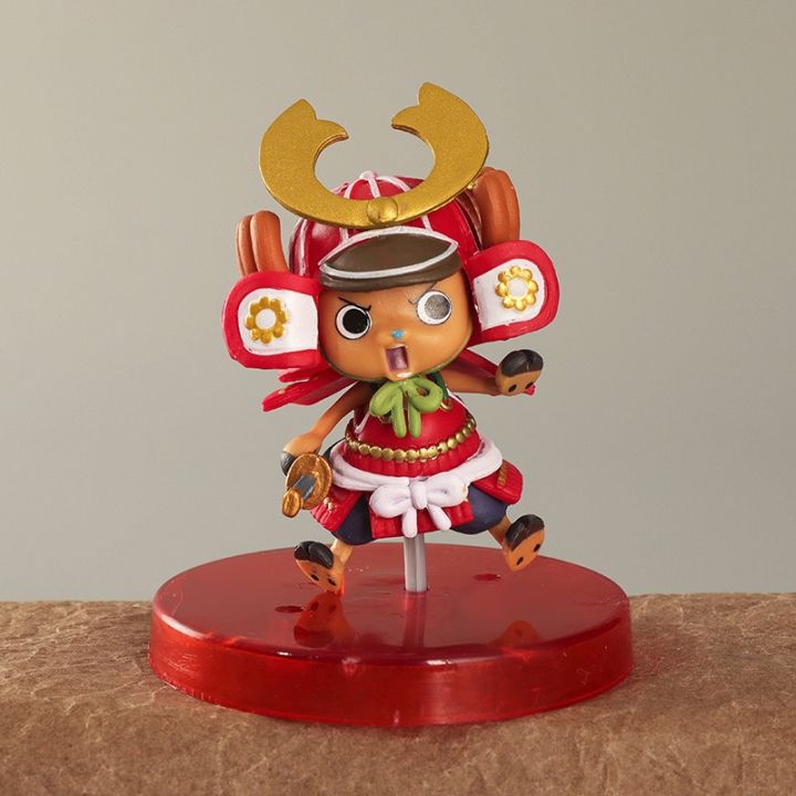 Bandai 7cm Anime One Piece Luffy Chopper Figure Samurai attire Figurine ...
