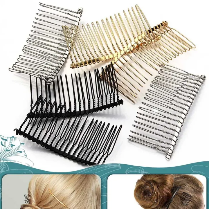 5 Pieces Hair Clip Combs 20-30 Teeth Metal Wire Hair Combs Wire Twist ...