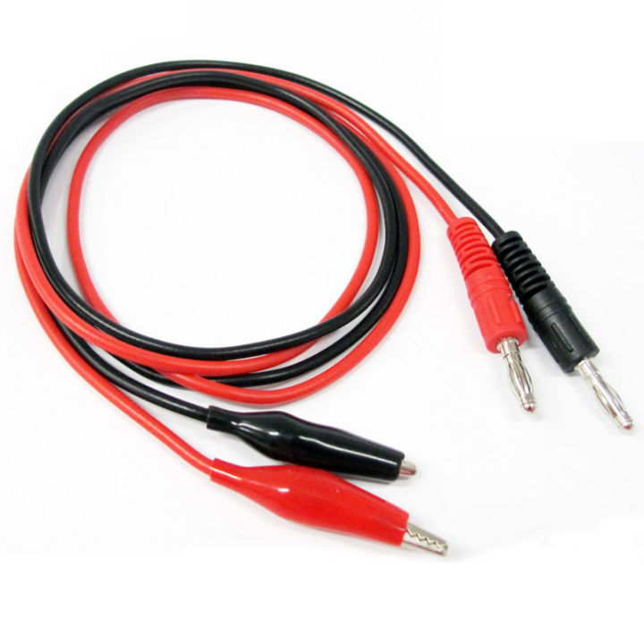 1M Alligator Cilp to AV Banana Plug Test Cable Lead Connector Dual ...