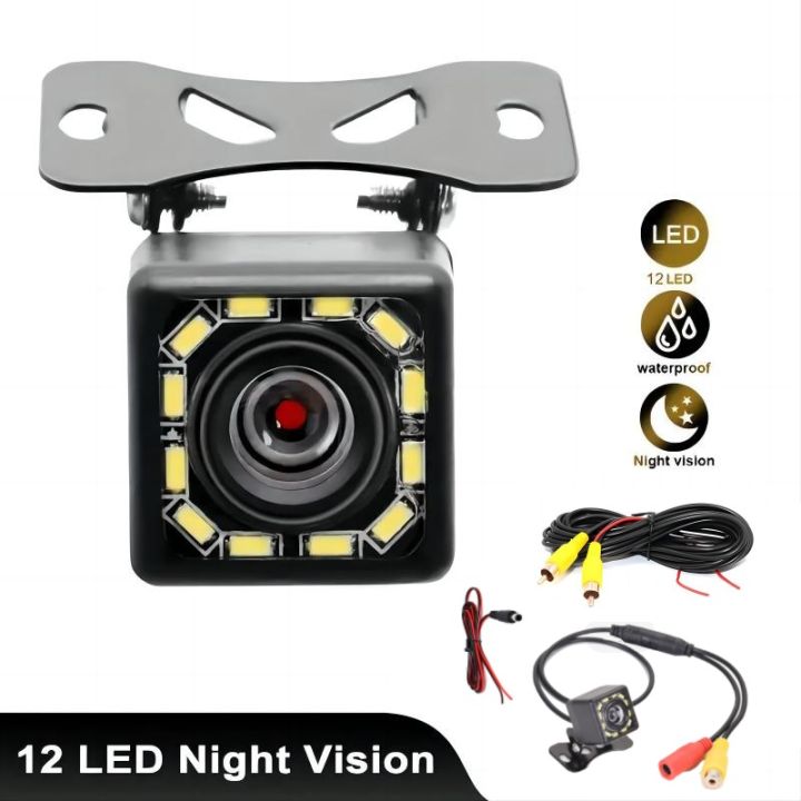 Car Rear View Camera, Universal 4LED 8LED 12 LED Night Vision Reversing ...