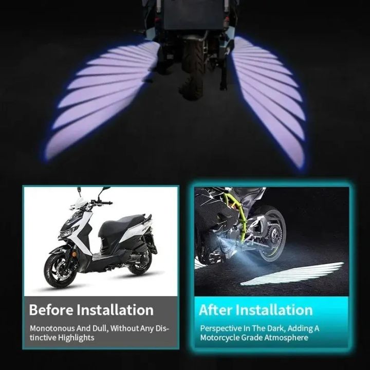 Motorcycle LED Lamps Welcome Door Courtesy Light With Projector Angels ...