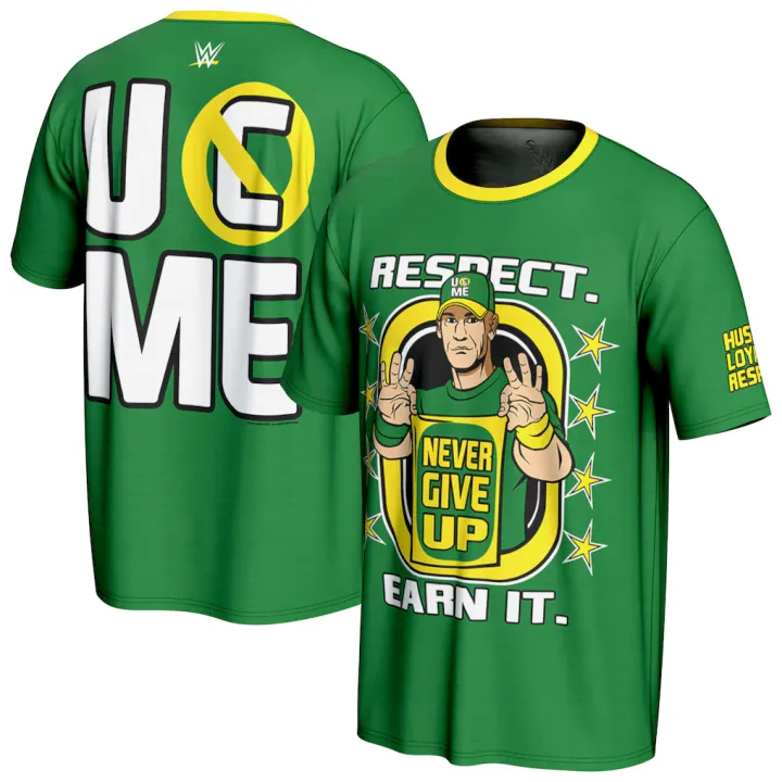 WWE John Cena "Respect. Earn It." Green T-Shirt | Daraz.com.bd