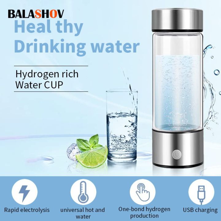 Rich Hydrogen Oxygen Water Cup H2 Inhalation Device Water Bottle SPE PEM Dual Chamber Maker ...