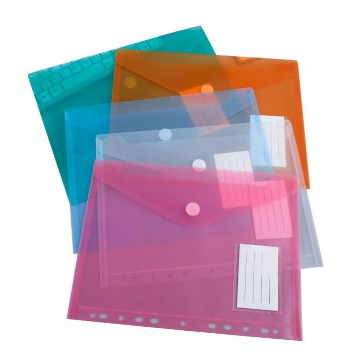 A4 Colorful Transparent File Folders Wallets Document Files With Holes ...