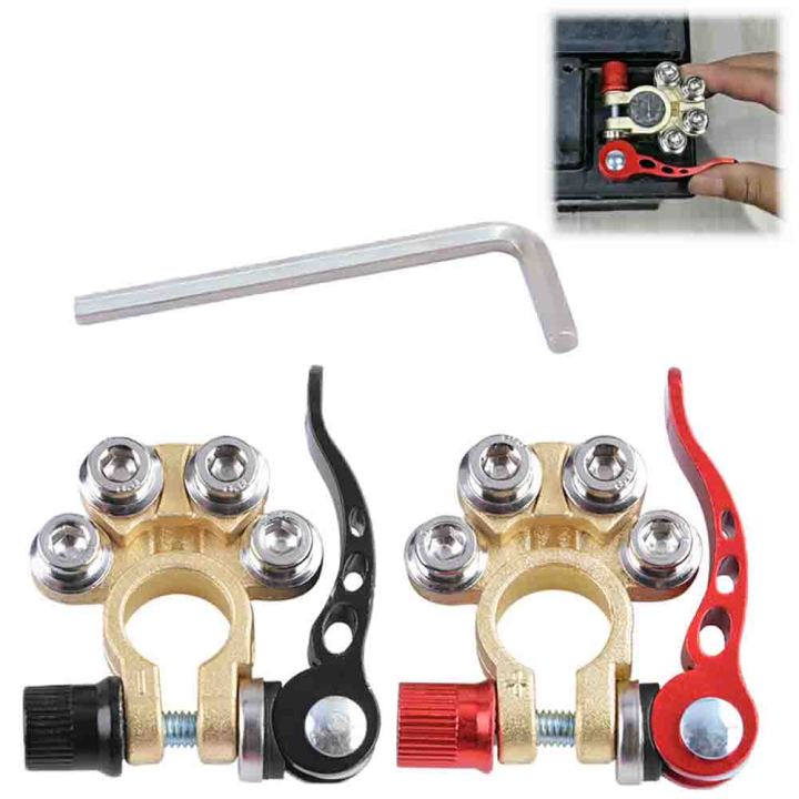 1 Pair 12V 24V Automotive Car Top Post Battery Terminals Wire Cable ...