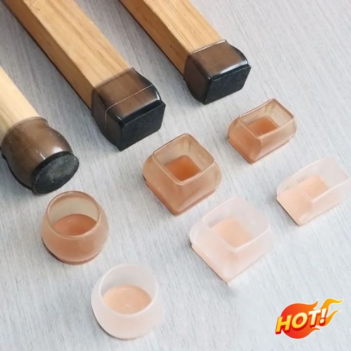 8Pcs Silicone Table Chair Leg Mat round square furniture Leg Caps Foot ...