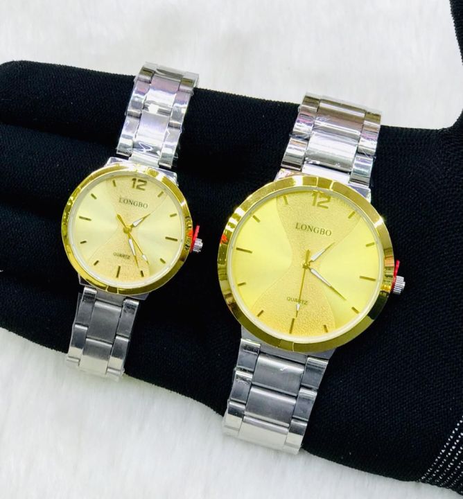 Couple gold platted LONGBO silver chain watch | Daraz.lk