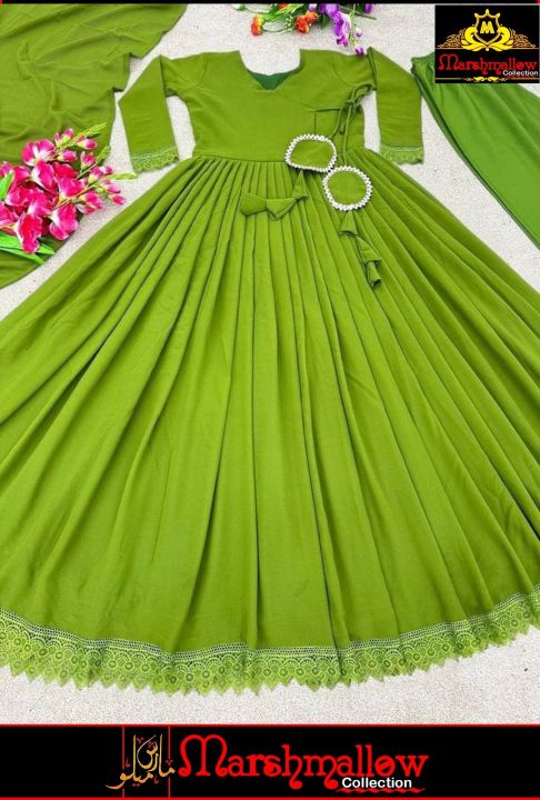 Beautiful maxi shafoon dress 3 piece for girls and women | Daraz.pk