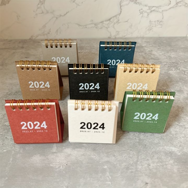 2023-2024 Retro Simple Solid Color Desk Calendar Desktop Paper Mini ...