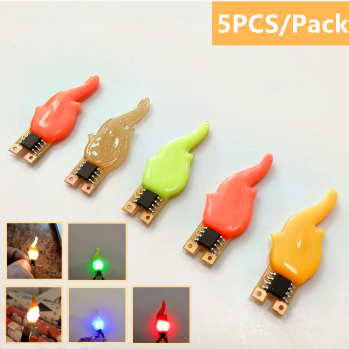3V 5V Four-color Led Cob Flash Candle Edison Flame LED Filament 2200K ...