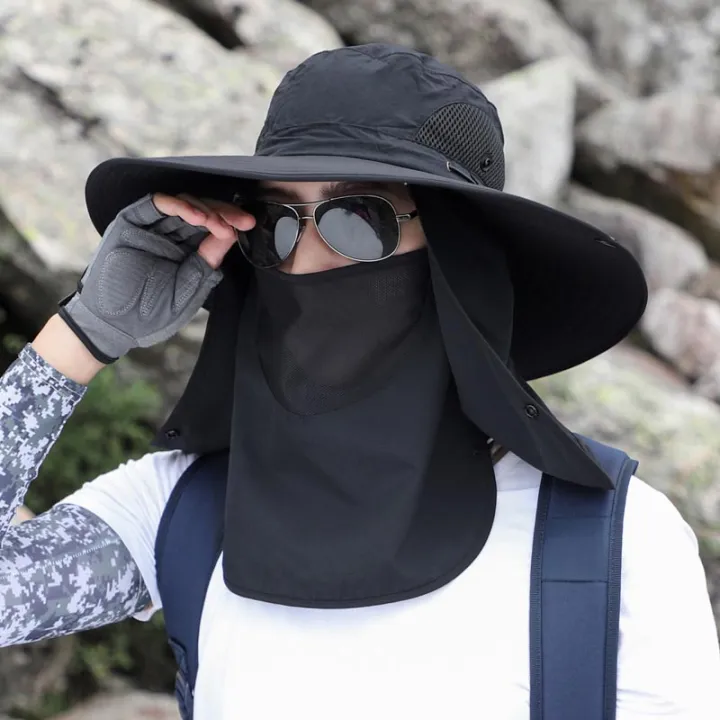 Adjustable Outdoor Fishing Hat Sunscreen Protection Breathable Sunshade ...