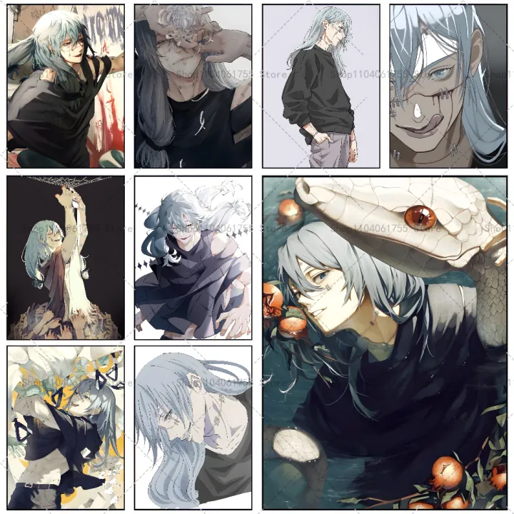 1PC Anime Jujutsu Kaisen Mahito Poster Self-adhesive Art Waterproof ...