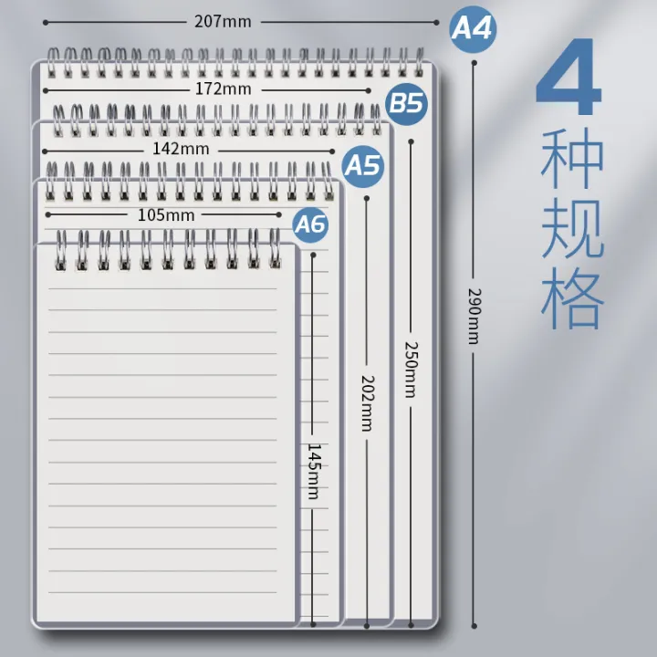 A4 A5 B5 Spiral Book Coil Notebook 120 Sheets 240 Pages Grid Notebook PP Cover | Daraz.com.np