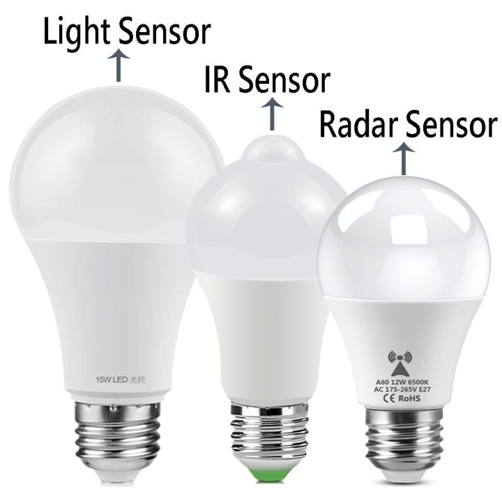 Light Sensor Bulb / Radar Human Body Sensor Light / PIR Motion Sensor ...