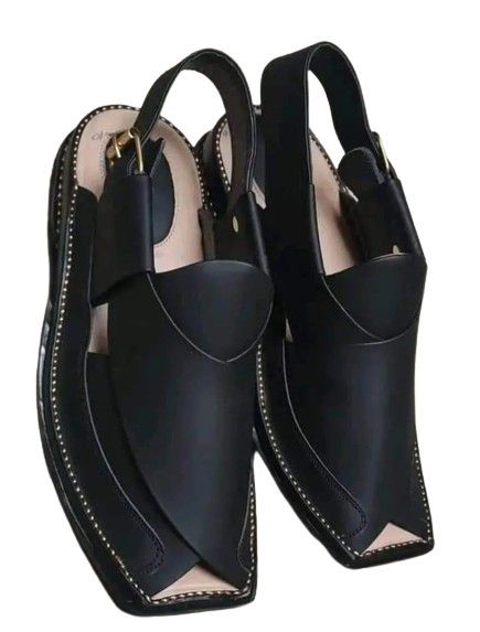 Hand Made Peshawari chappal | Peshawari Kheri | Peshawari chappal Black ...