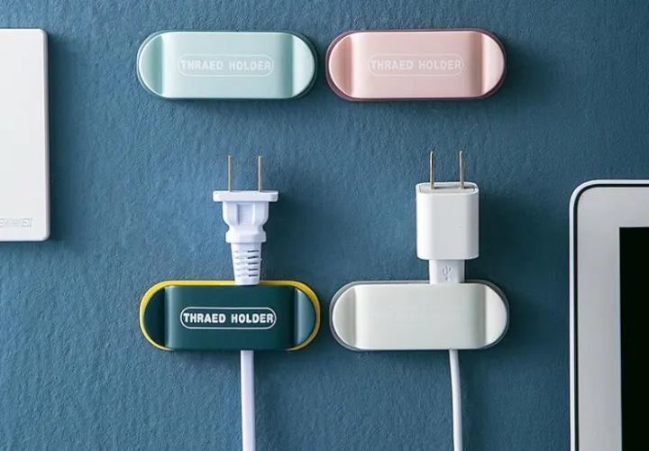 Home Plug Sticky Hook Retainer Hook Cable Retainer Wire Hanging Storage ...