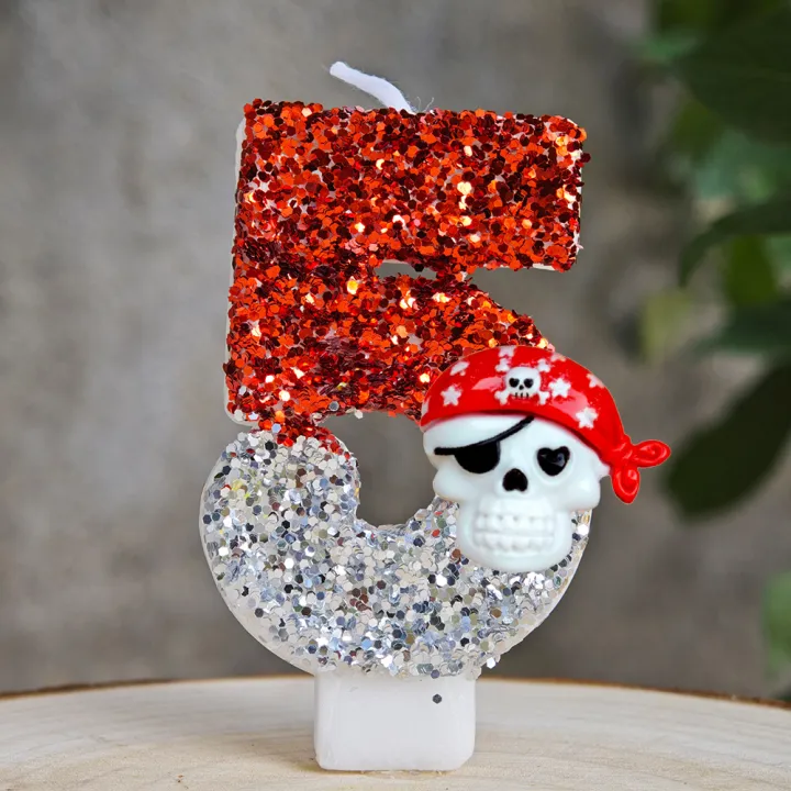 Hot Pirate Ship Theme Candles 0-9 Number Cake Decorating Birthday Party ...