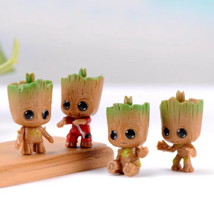 4pcs/set Guardians of The Galaxy Tiny Groot Cute Baby Tree Man Model ...