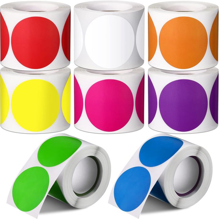 Thermal Stickers-600 Labels/1 Roll 2 Inch Circle Thermal Sticker Labels ...