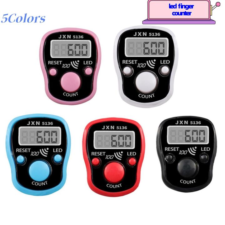 5Colors Finger Counter Click Mini Stitch Marker Row Knitting Electronic ...
