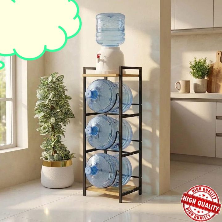 water bottle stand metal rack with wooden top advance payment direct ...