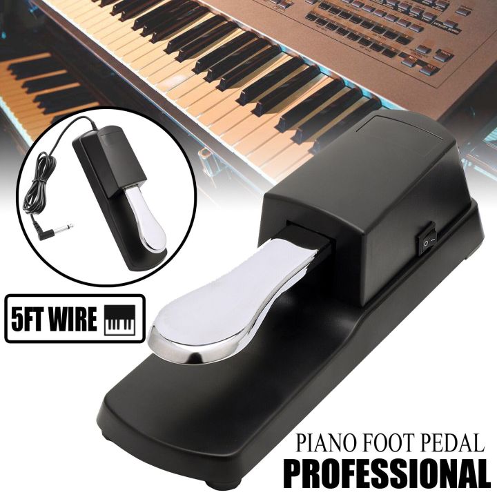 Sustain Pedal for Keyboard, Universal Piano Pedal with Polarity Switch ...