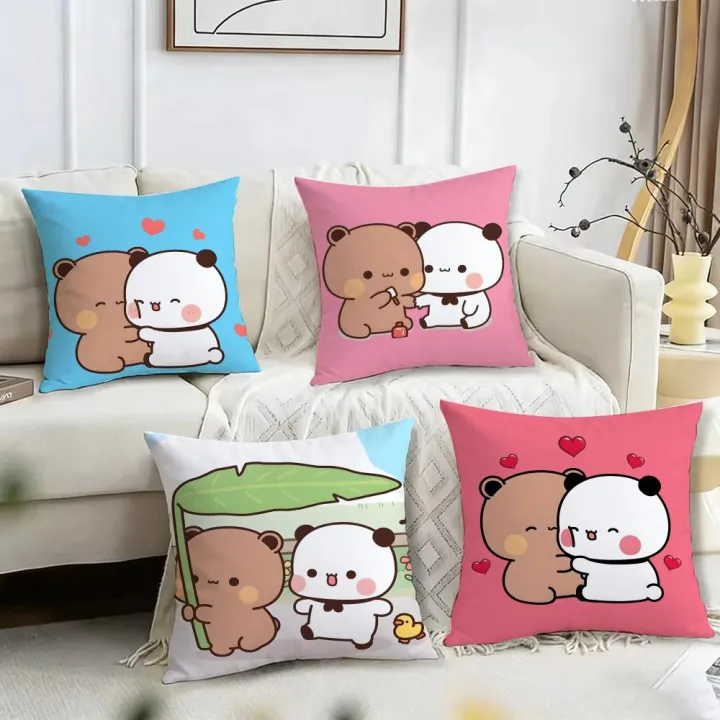 P-Panda Bubu And Dudu Cushion Cover Reversible Plush Pillow Cover – For ...