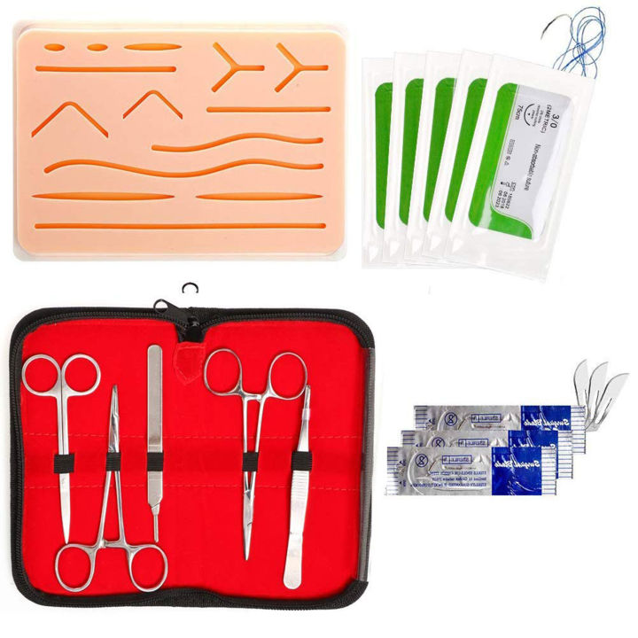Medical Students Suture Practice Model Training Pad Needle Scissors ...