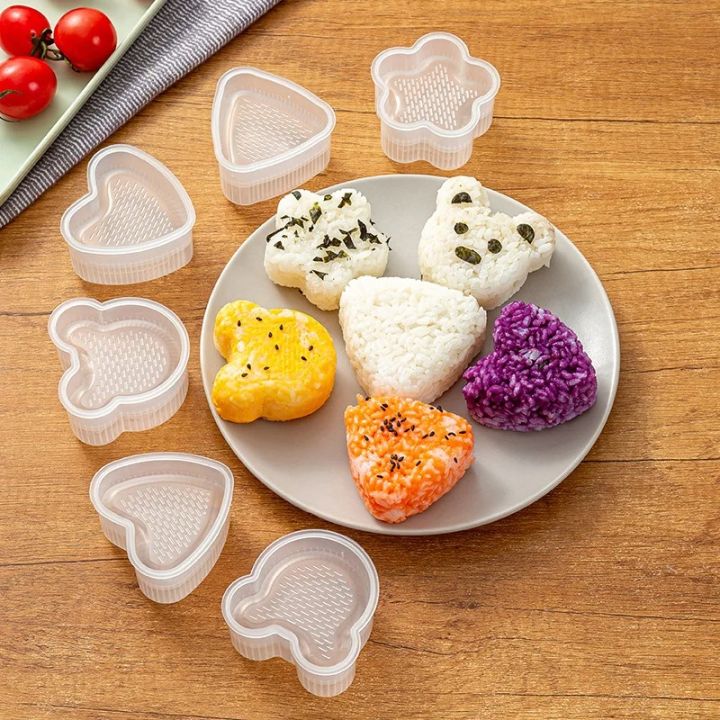 4PCS Sushi Mold Box Transparent Triangular Sushi Maker Mold Onigiri ...