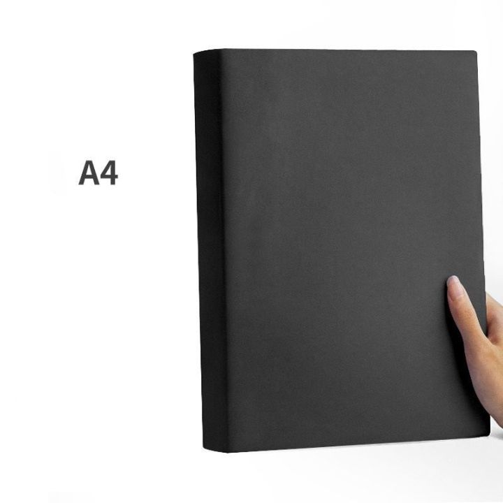 Plain Black Cover High Quality A4 Size Register NoteBook Single Line ...