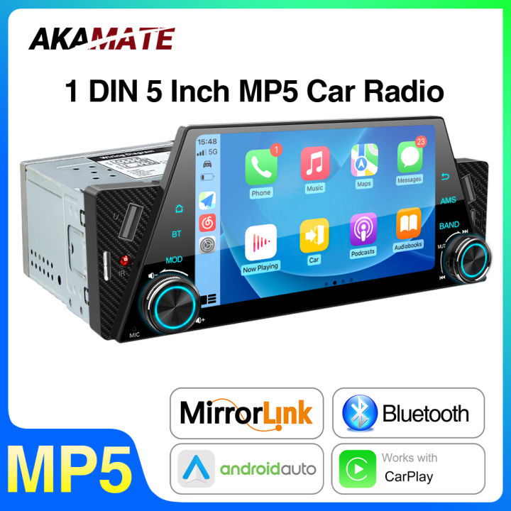 5 Inch MP5 Car Radio CarPlay Android Auto MirrorLink Touch Screen FM ...