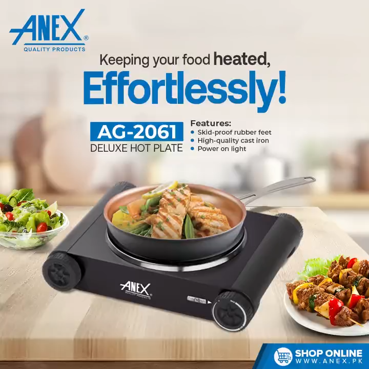 Anex AG-2061 Deluxe Electric Hot Plate | 1500W Cast Iron Single Burner ...