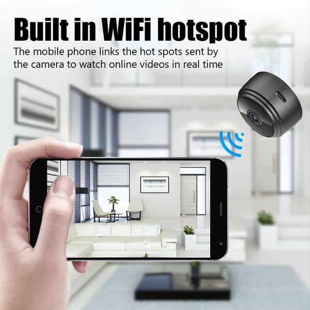 1080P Wifi Surveillance Camera Home Night Vision Mini Wireless Camera ...