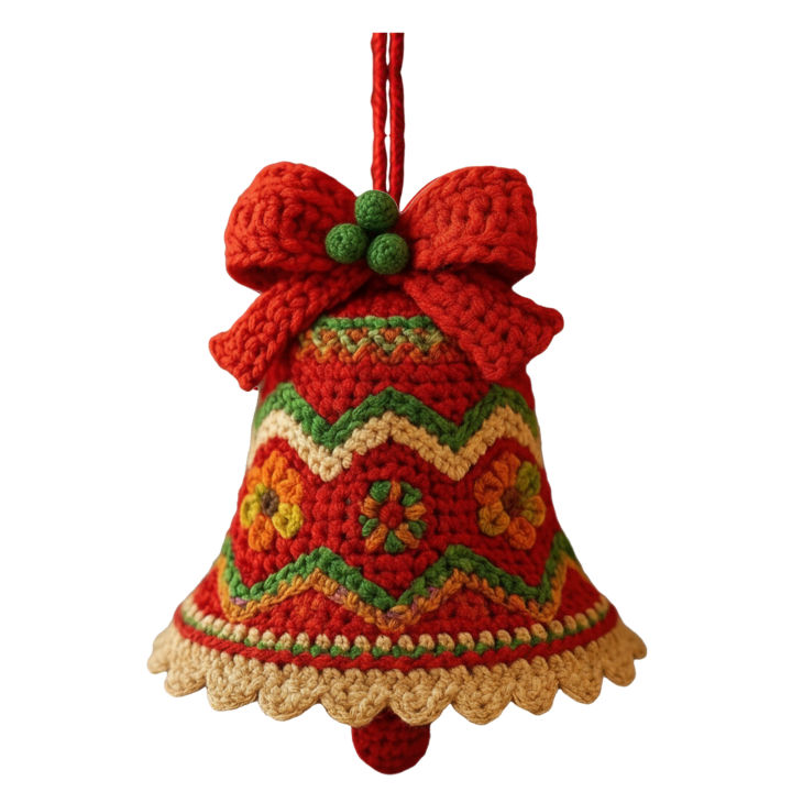 Crochet Bell Design Material Kit Multi-Color Handmade Craft Festive ...