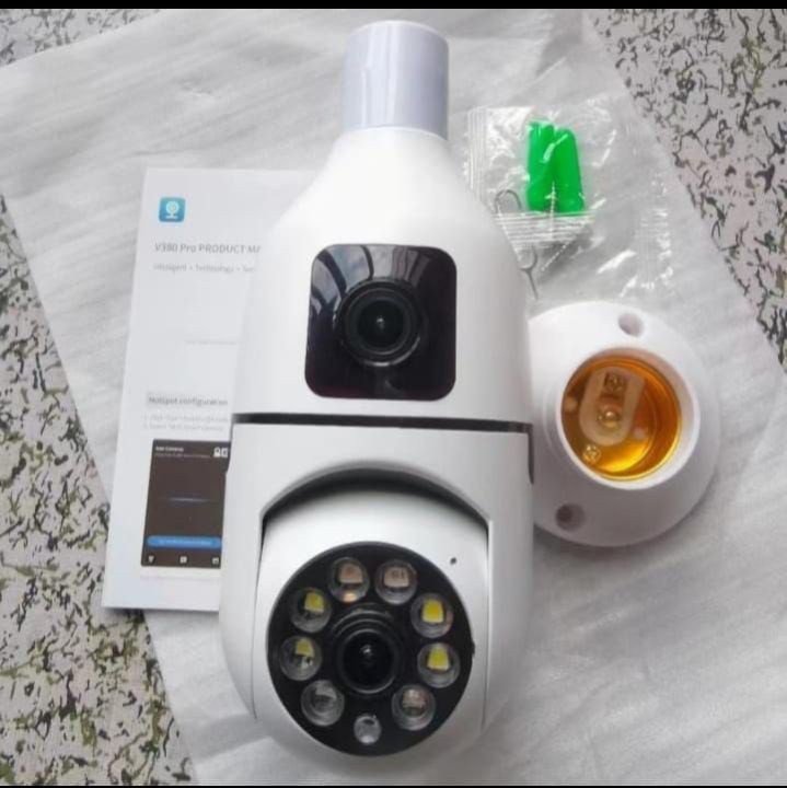 Wifi IP Camera 4mp Bulb Dual Lens with Dual Screen Auto Tracking Ai ...