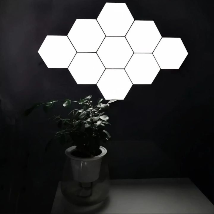 Hexagonal touch LED wall light, neutral white light, night light touch ...
