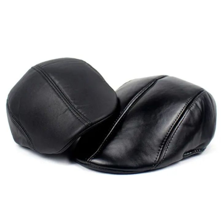 British Classic Unisex Custom Man Leather Golf Painter Driving Beret ...
