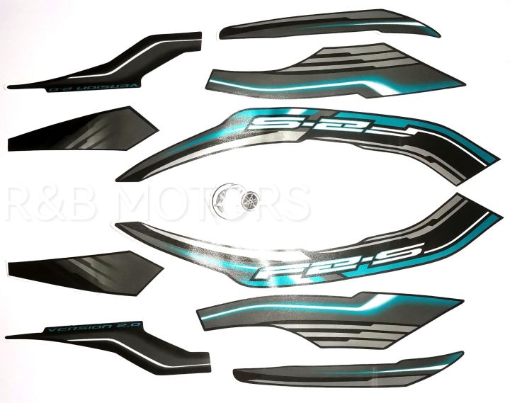 Yamaha Fz-S V2 fuel Injection Black Bike Blue Full Sticker Kit | Daraz.lk