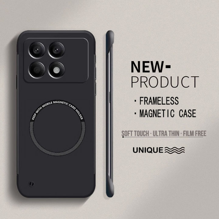 Ultra Slim Hard PC Magnetic Frameless Phone Case For Xiaomi Poco X7 X6 ...
