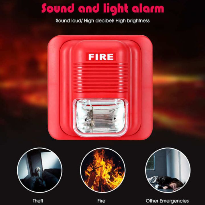 Fire Alam Horn Siren Strobe Quick Alert Safety System Sensor Sound and ...