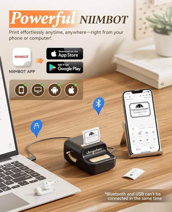 NIIMBOT B21 Label Maker Machine,Bluetooth Barcode Label Printer ...
