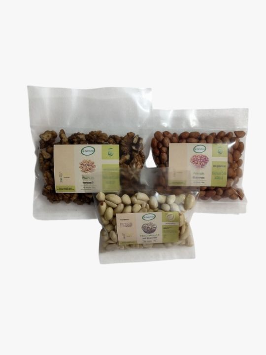 Nuts Combo Pack of 3 – Thai China Badam 100g, Akhrot 100g, China Badam ...
