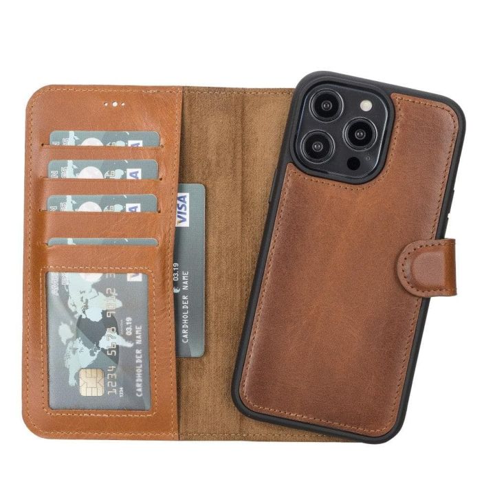 iPhone 13 pro max leather flip case with multi card pockets | Daraz.pk